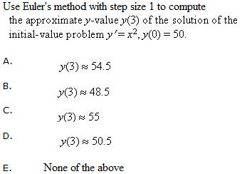 Solved Use Euler's method with step size 1 to compute the | Chegg.com