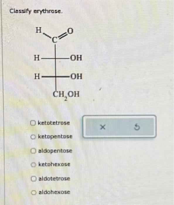 Solved intotretrose aldohexose aidotetrose ketopentose Part. | Chegg.com