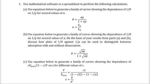 Solved Use mathematical software or a spreadsheet to perform | Chegg.com