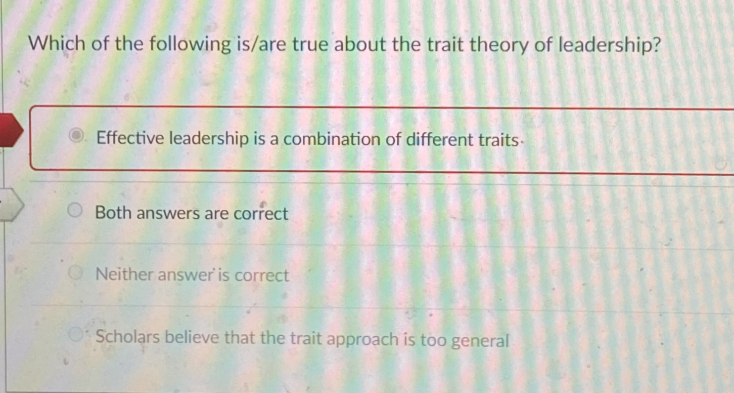 Solved Which of the following is/are true about the trait | Chegg.com