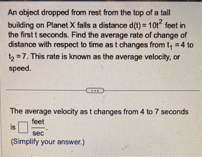 Solved An object dropped from rest from the top of a tall | Chegg.com
