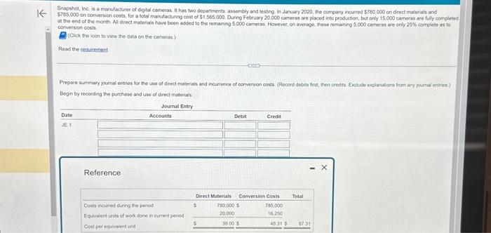 Solved Snapshot, Inc. is a marufocturer of dig tal cameras. | Chegg.com