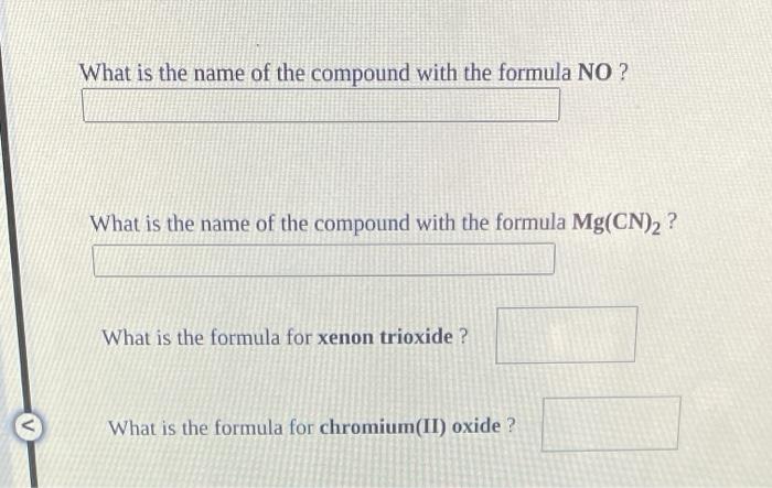 Solved What is the name of the compound with the formula | Chegg.com