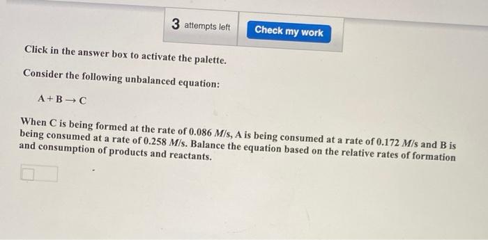 Solved 3 attempts left Check my work Click in the answer box | Chegg.com