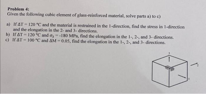Solved Problem 4: Given the following cubic element of | Chegg.com