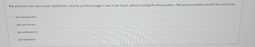 Solved Pat performs the same task repetitively, exactly as | Chegg.com