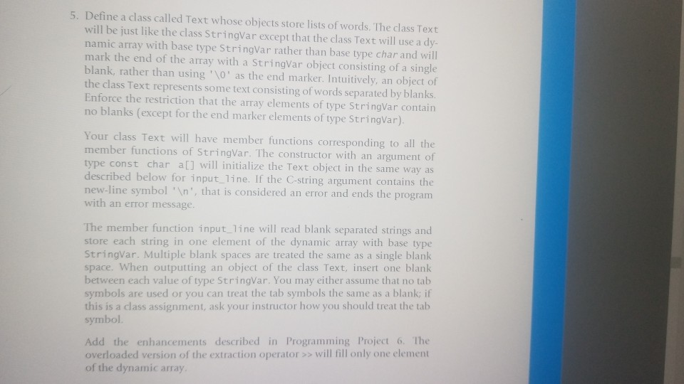 Solved 5. Define a class called Text whose objects store | Chegg.com