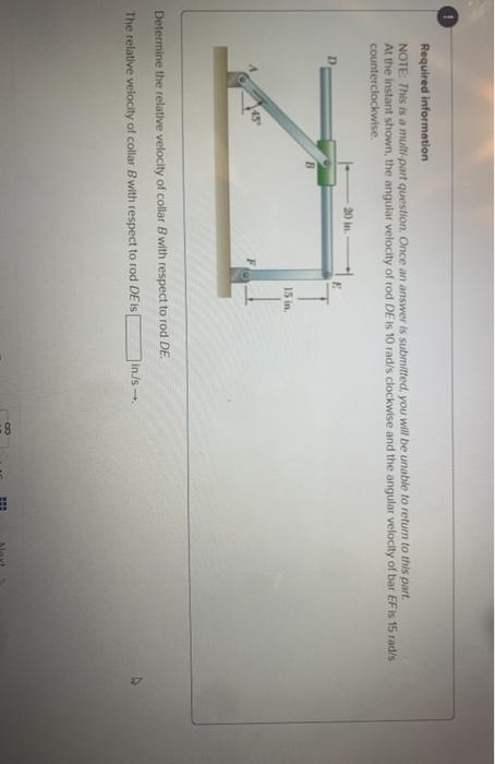 Solved Required information NOTE: This is a multi-part | Chegg.com