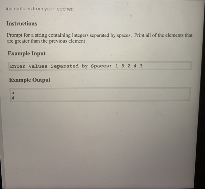 Solved Instructions from your teacher: Instructions Prompt | Chegg.com