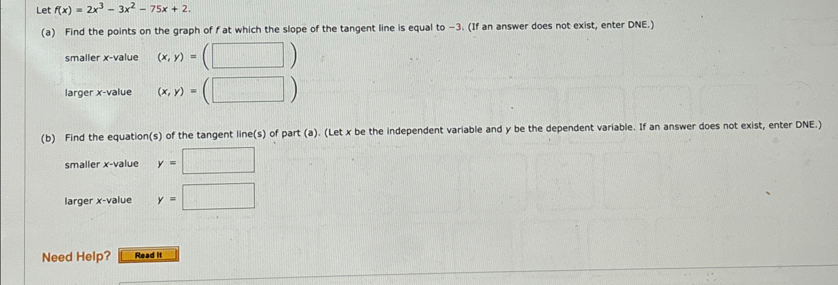Solved Let f(x)=2x3-3x2-75x+2(a) ﻿Find the points on the | Chegg.com