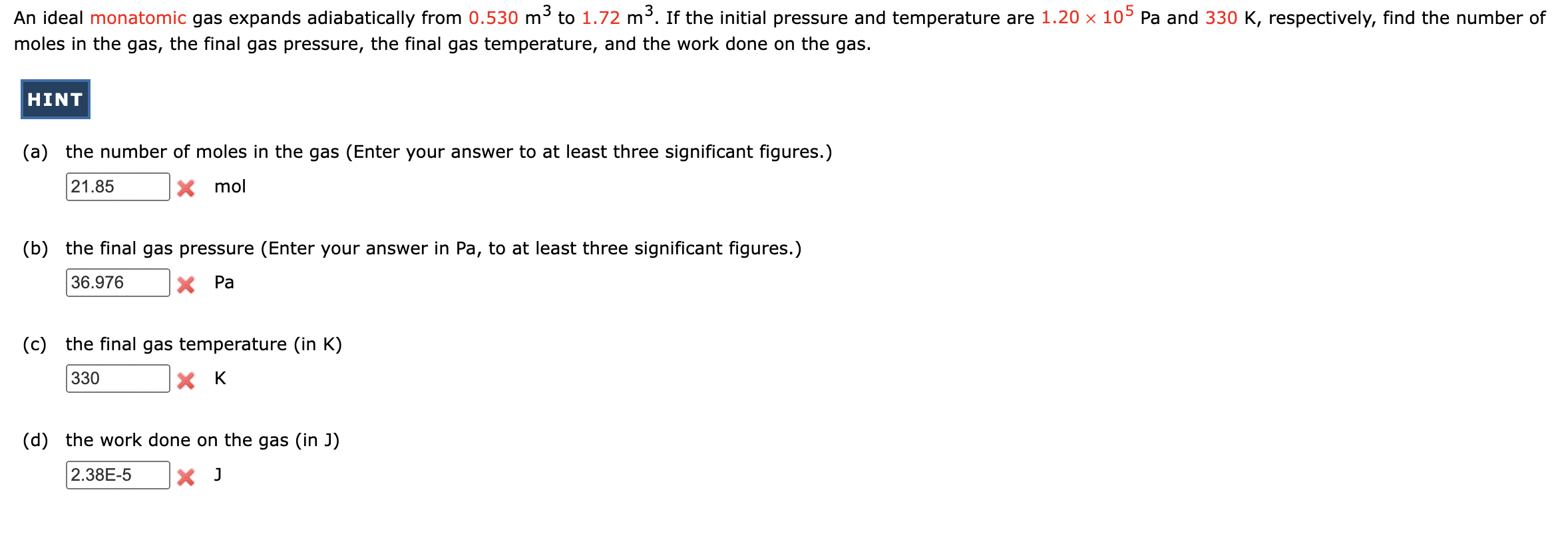 Solved An ideal monatomic gas expands adiabatically from | Chegg.com