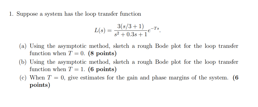 Solved Suppose a system has the loop transfer | Chegg.com