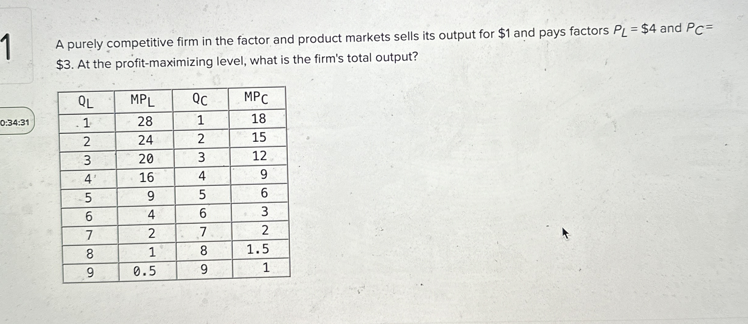Solved 1 ﻿A purely competitive firm in the factor and | Chegg.com