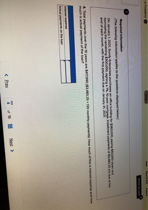 Solved r 9 Problems Sevedl Help Save & Exit Submit Check my | Chegg.com