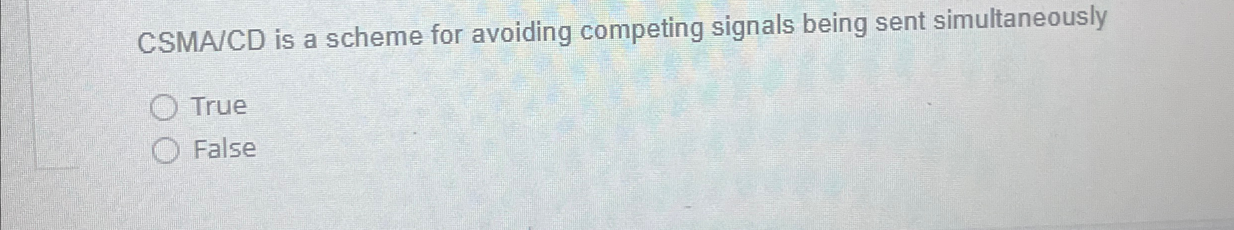 Solved CSMA/CD is a scheme for avoiding competing signals | Chegg.com