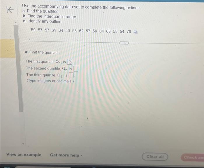 Solved K Use the accompanying data set to complete the | Chegg.com