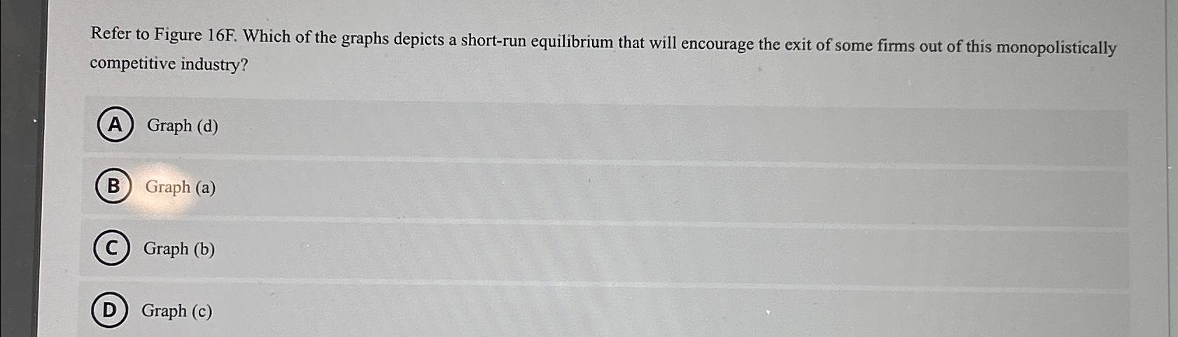 Solved Refer to Figure 16F. ﻿Which of the graphs depicts a | Chegg.com