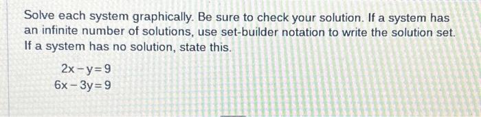 Solved Solve each system graphically. Be sure to check your | Chegg.com
