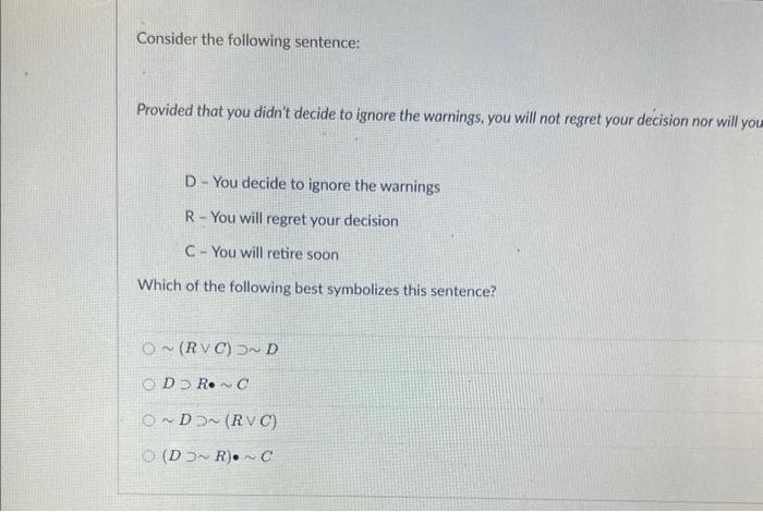 Consider the following sentence: Provided that you | Chegg.com