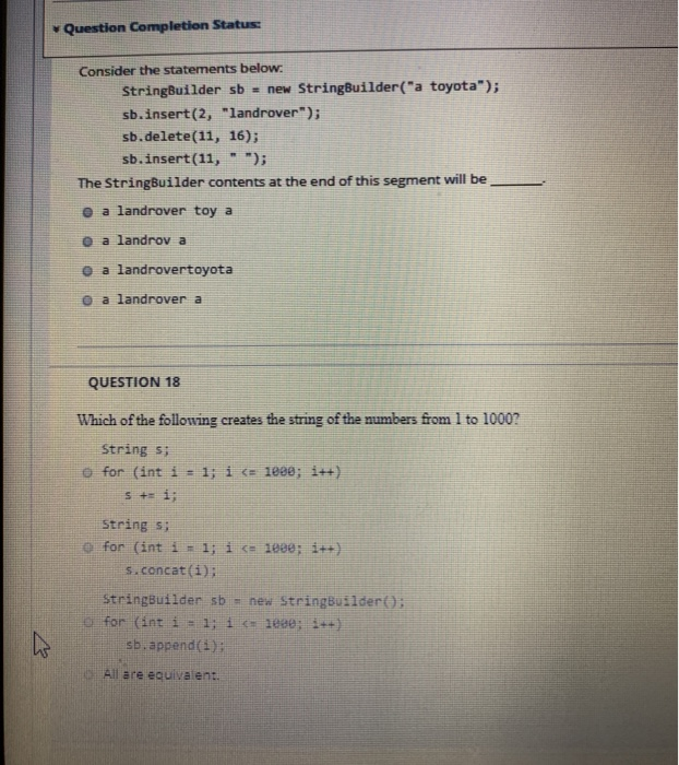 Solved Question Completion Status Consider the statements | Chegg.com