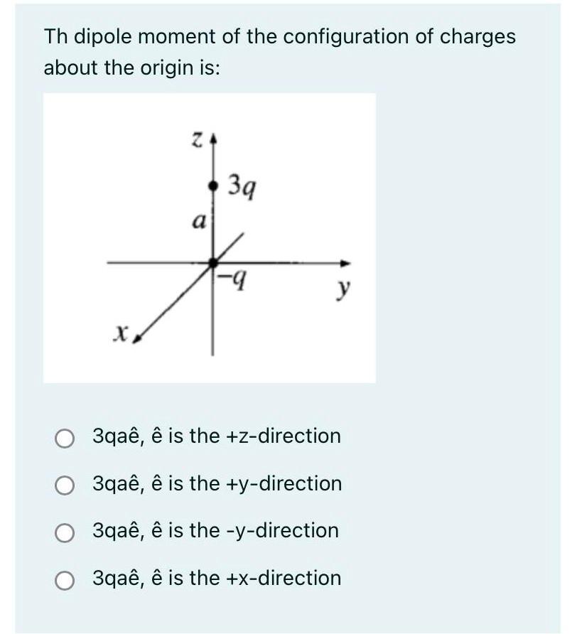 Th dipole moment of the configuration of charges | Chegg.com
