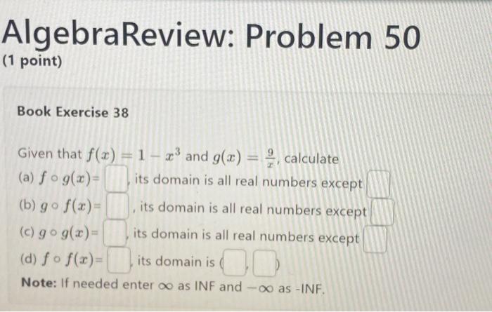 Solved AlgebraReview: Problem 50 1 point) Book Exercise 38 | Chegg.com