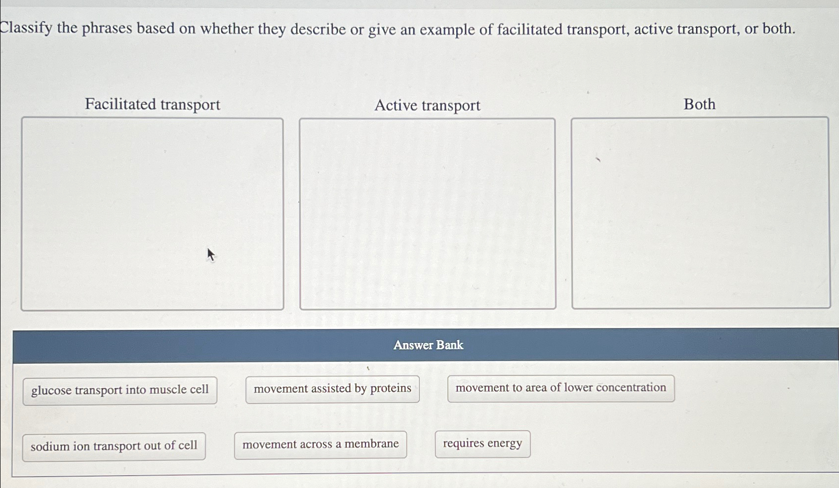 Solved Classify the phrases based on whether they describe | Chegg.com