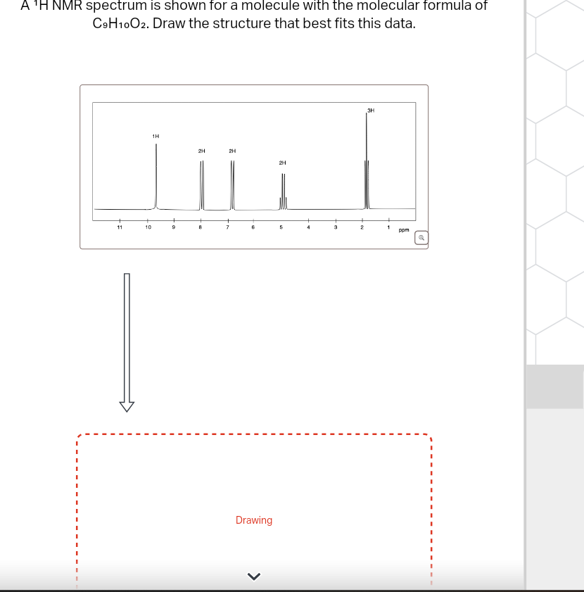 Solved A ?(()1) HNMR ﻿spectrum is ﻿shown for a molecule with | Chegg.com