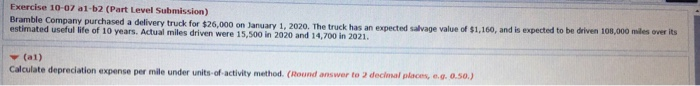 Solved Exercise 10-07 al-b2 (Part Level Submission) Bramble | Chegg.com
