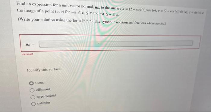 Solved Find an expression for a unit vector normal, \\( | Chegg.com
