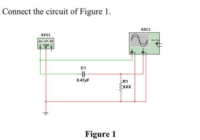 Solved Connect the circuit of Figure 1. XSC1 XFG1 Ext Trid | Chegg.com