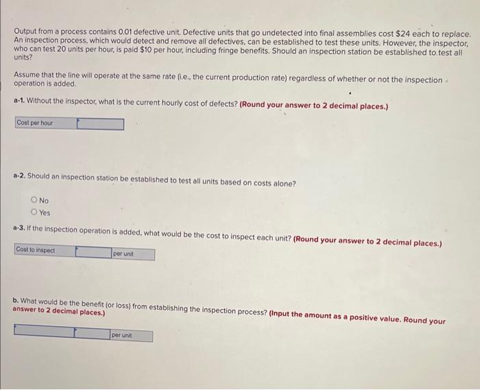 Solved Output from a process contains 0.01 defective unit. | Chegg.com