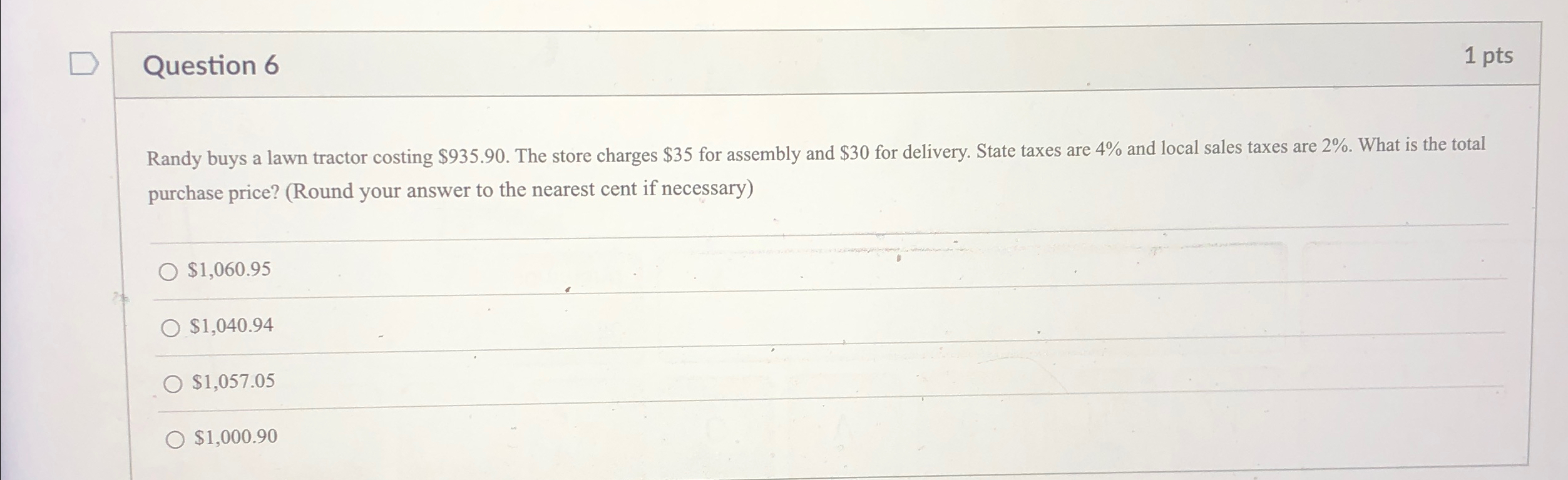 Solved Question 61 ﻿ptsRandy buys a lawn tractor costing | Chegg.com