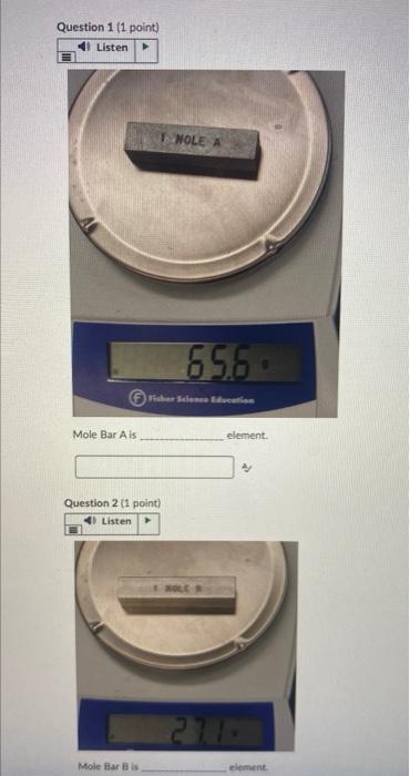 Solved Mole bar is a metal bar of 1 mole quantity. Four sets | Chegg.com