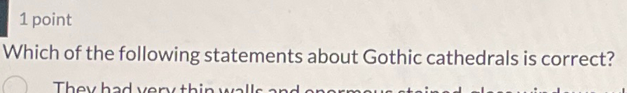 Solved 1 ﻿pointWhich of the following statements about | Chegg.com
