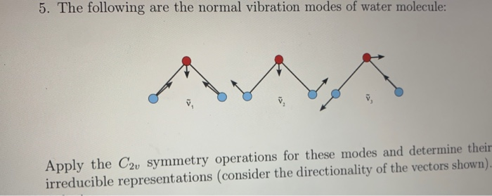 Solved 5. The following are the normal vibration modes of | Chegg.com