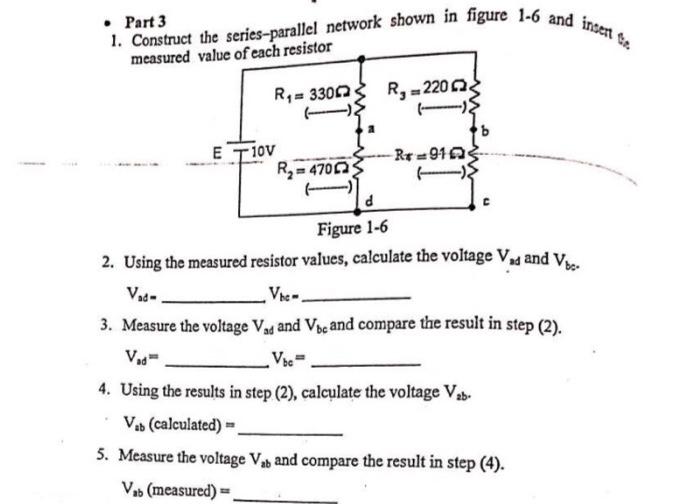 Solved • Part 3 1. Construct the series-parallel network | Chegg.com