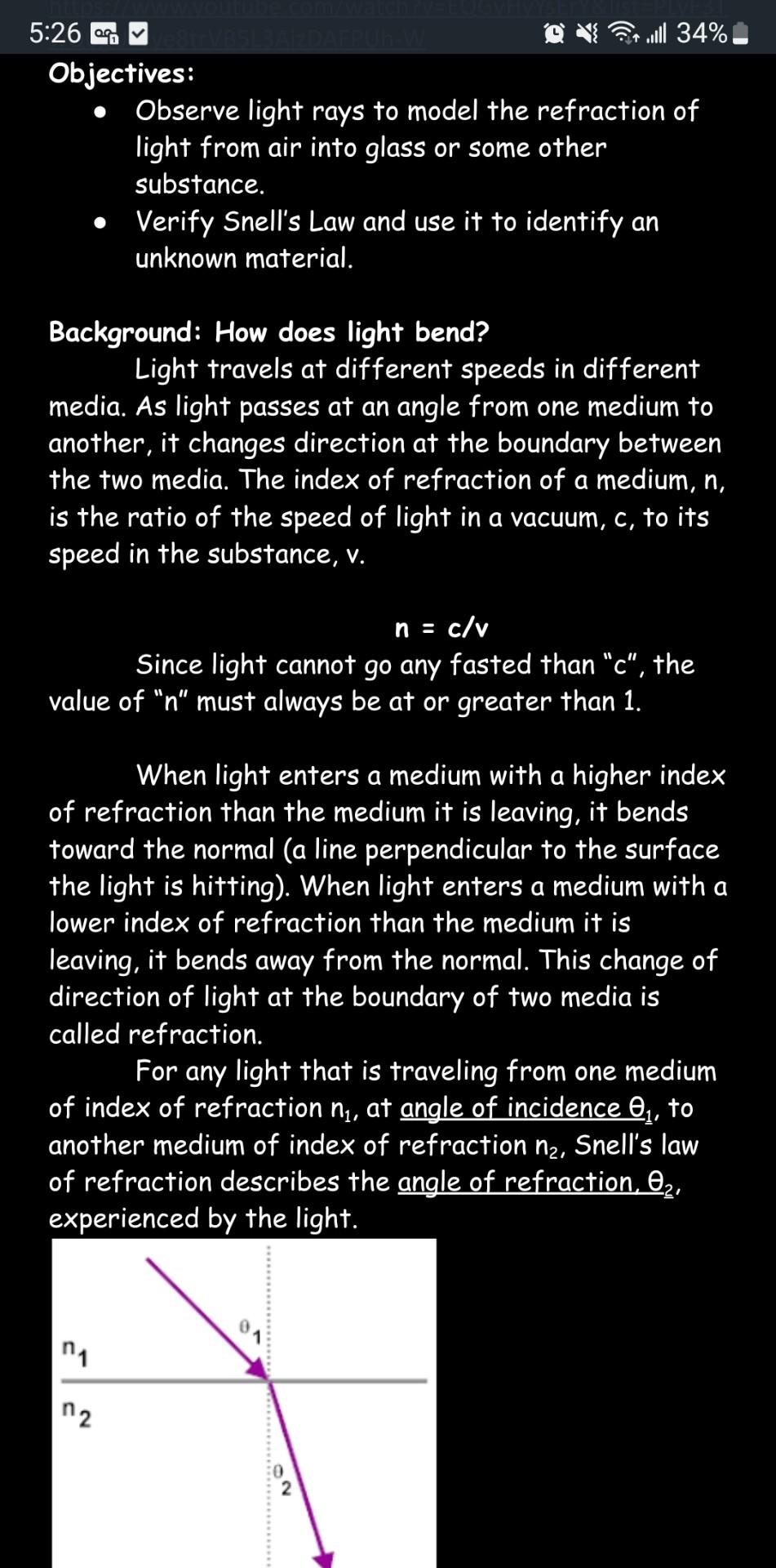 Solved 2.) Compare the values for index of refraction of | Chegg.com