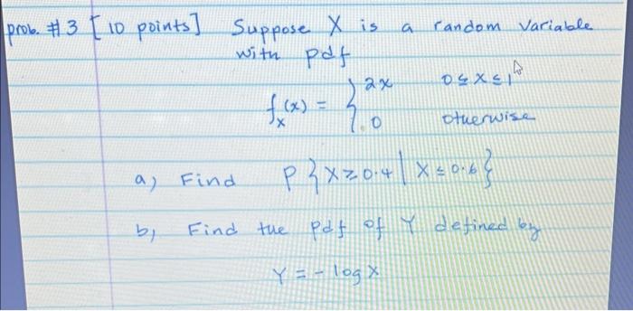 Solved 10 points] Suppose X is a random variabl a) Find | Chegg.com