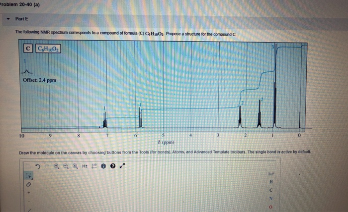Solved Problem 20-40 (a) Part A The following NMR spectrum | Chegg.com