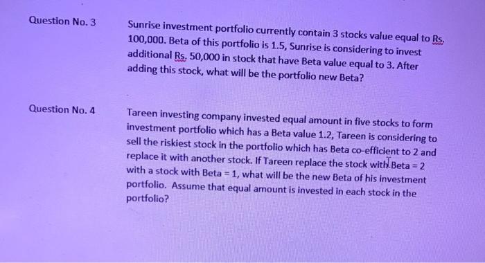 Solved Principles of Finance Assignment No. 3 Please solve | Chegg.com