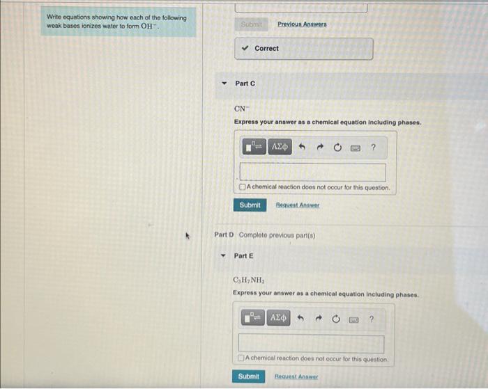 Solved Write equations showing how each of the following | Chegg.com