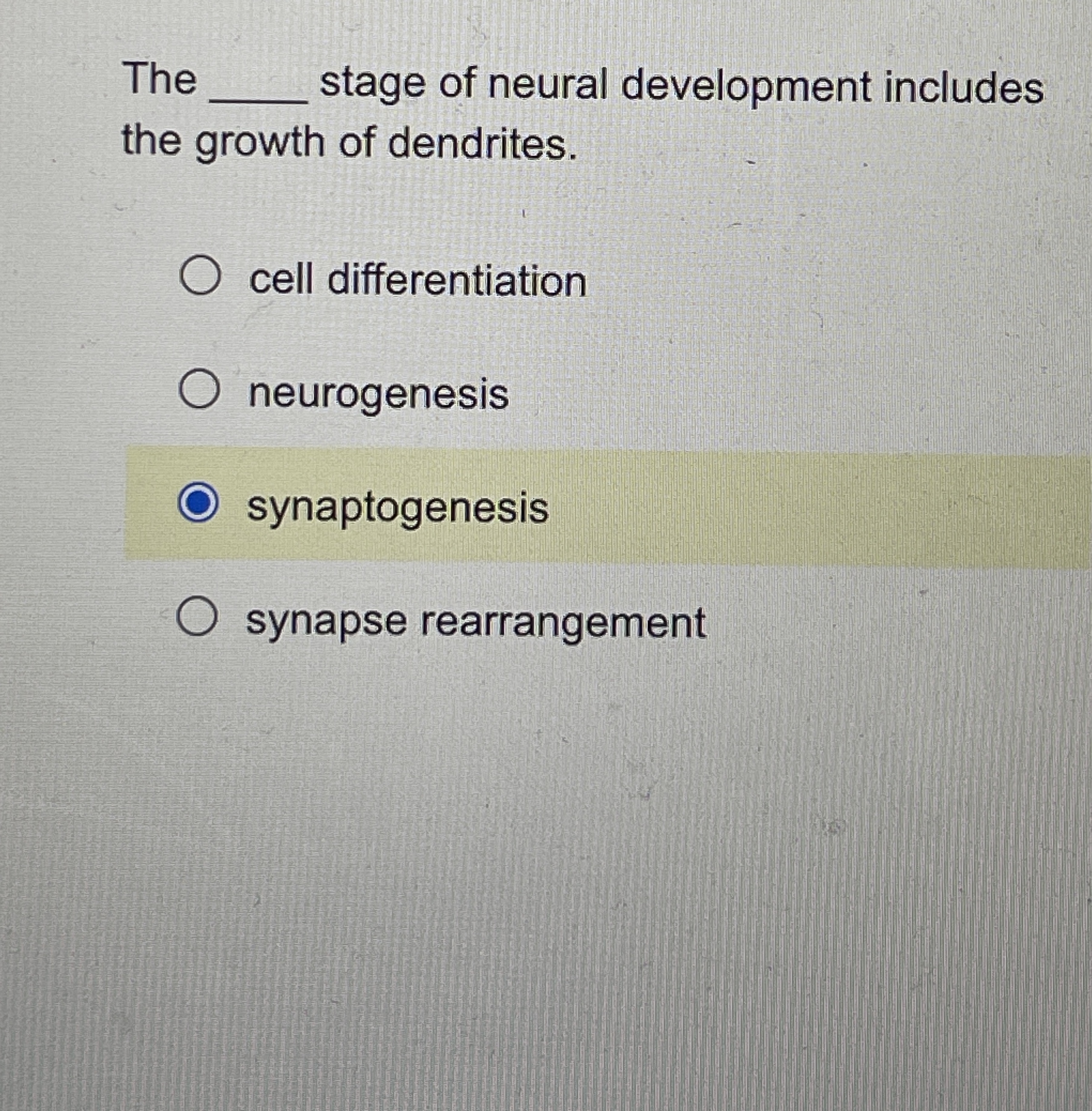 Solved Thestage of neural development includesthe growth of | Chegg.com