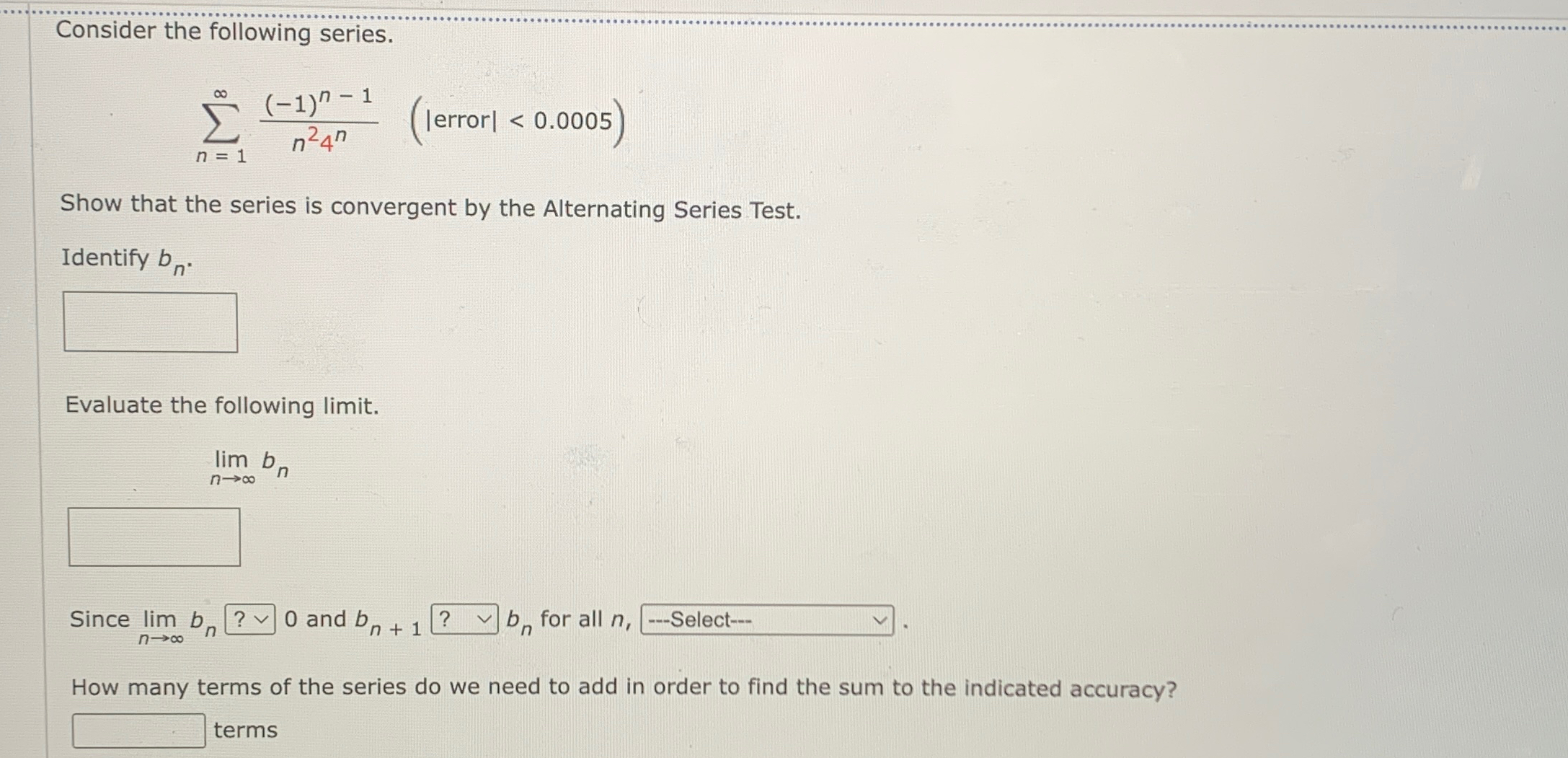 Solved Consider the following series.)