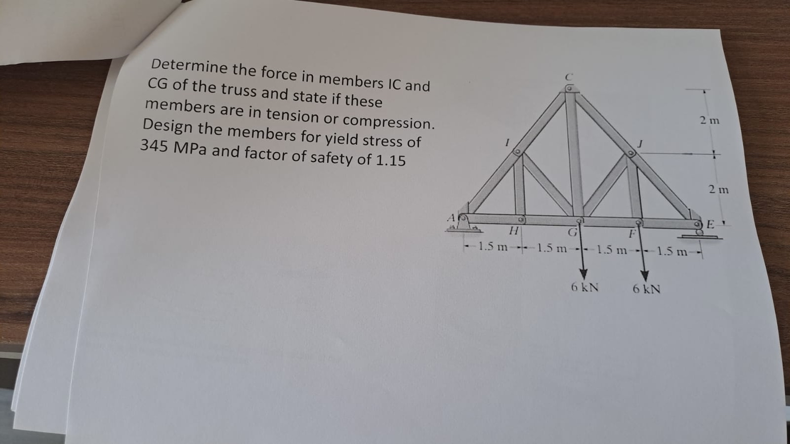 Solved Determine the force in members IC and CG of the truss | Chegg.com