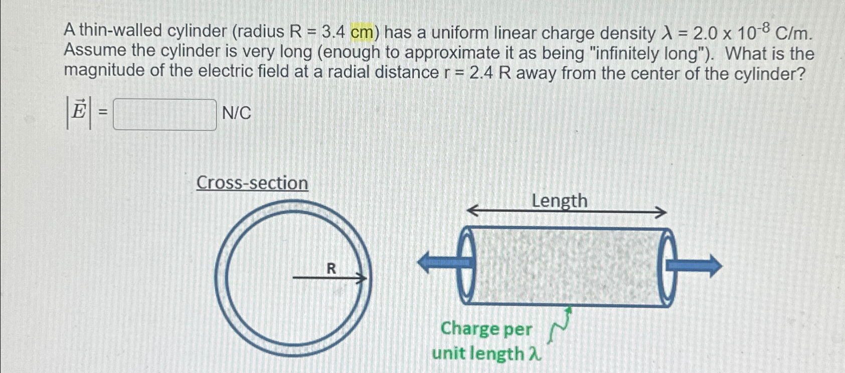 Solved A Thin Walled Cylinder Radius R 3 4cm ﻿has A
