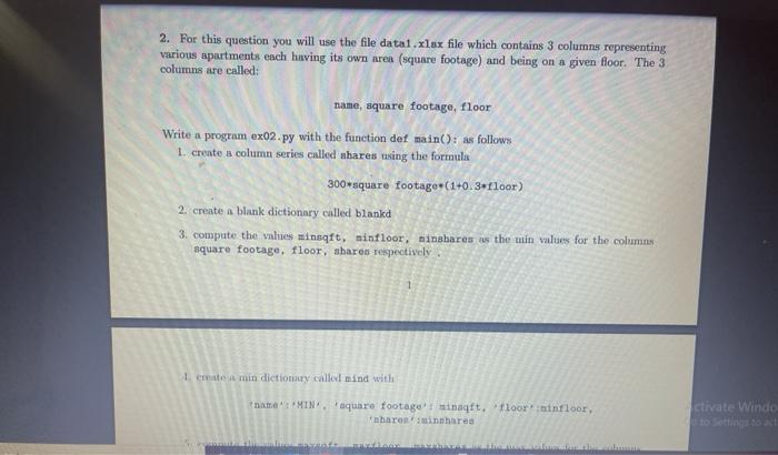Solved 2. For this question you will use the file data.xlsx | Chegg.com
