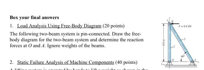 Solved Box your final answers 1. Load Analysis Using | Chegg.com