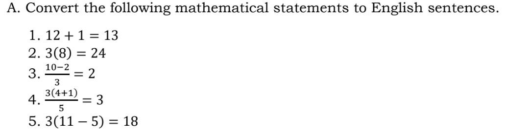 Solved A. Convert the following mathematical statements to | Chegg.com