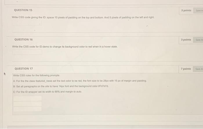 Solved A. Write the HTML code for an empty div with the ID: | Chegg.com Solved A. Write the HTML code for an empty div with the ID: | Chegg.com